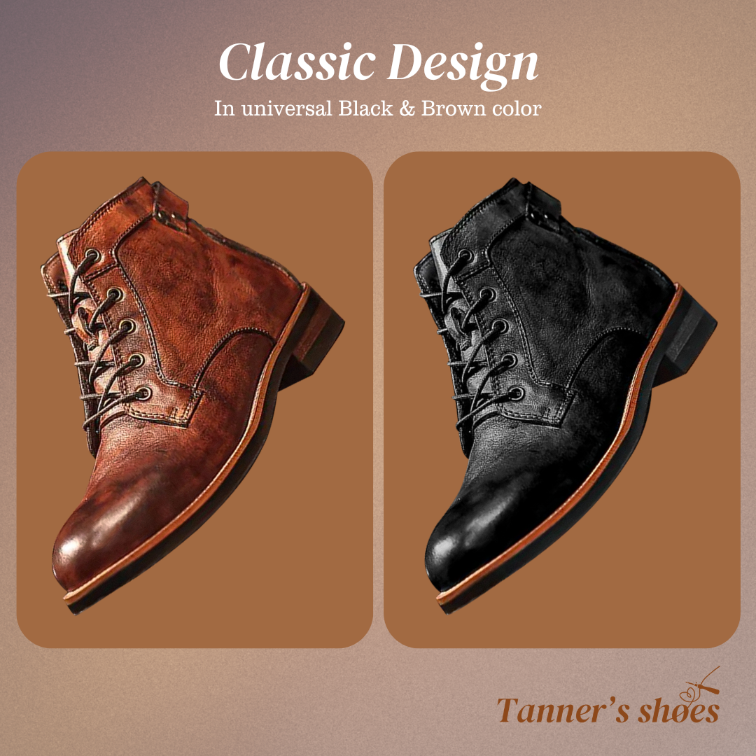 Mark | Classic retro leather boots for men – Tanner Shoes CA